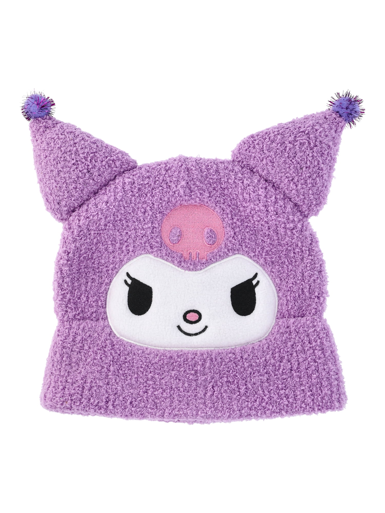 Kuromi Boucle Knit Cuffed Beanie Hat - Walmart.com