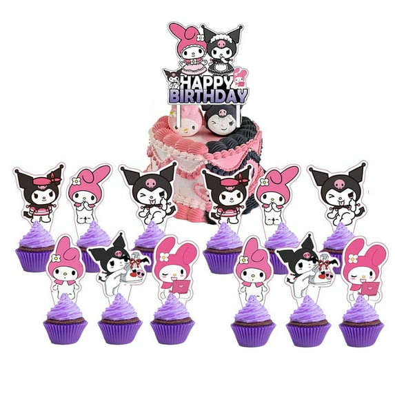 Kuromi Cake Topper CupcakeS Set Birthday Party Supplies Decoration ...