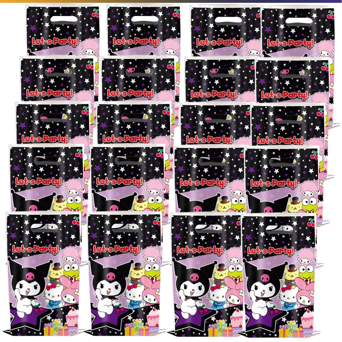 Kuromi Candy Treat Bag Goodie Birthday Gift Bags Party Favors Handles ...