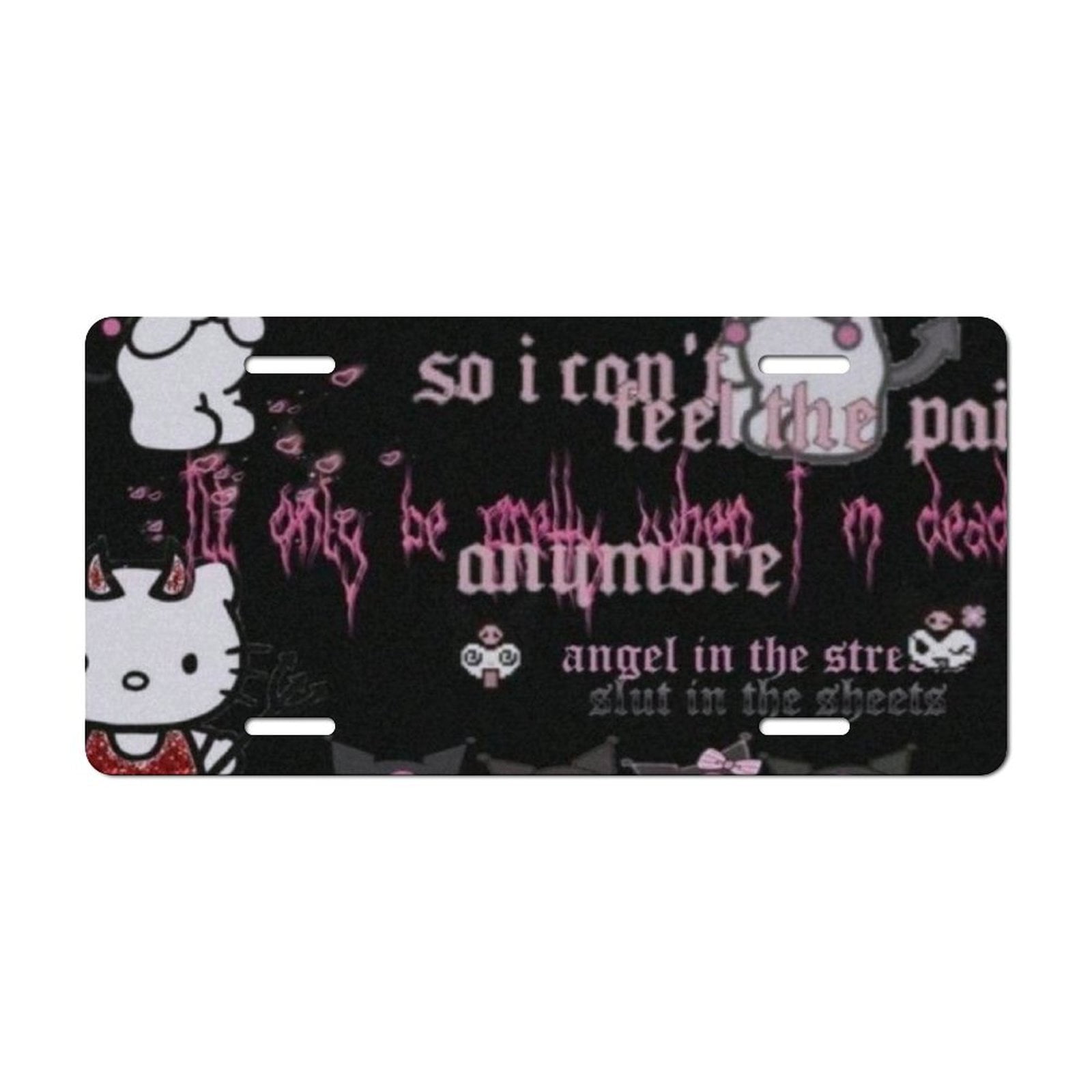 Kuromi Car License Plate Cute Anime License Plate Covers Holder ...