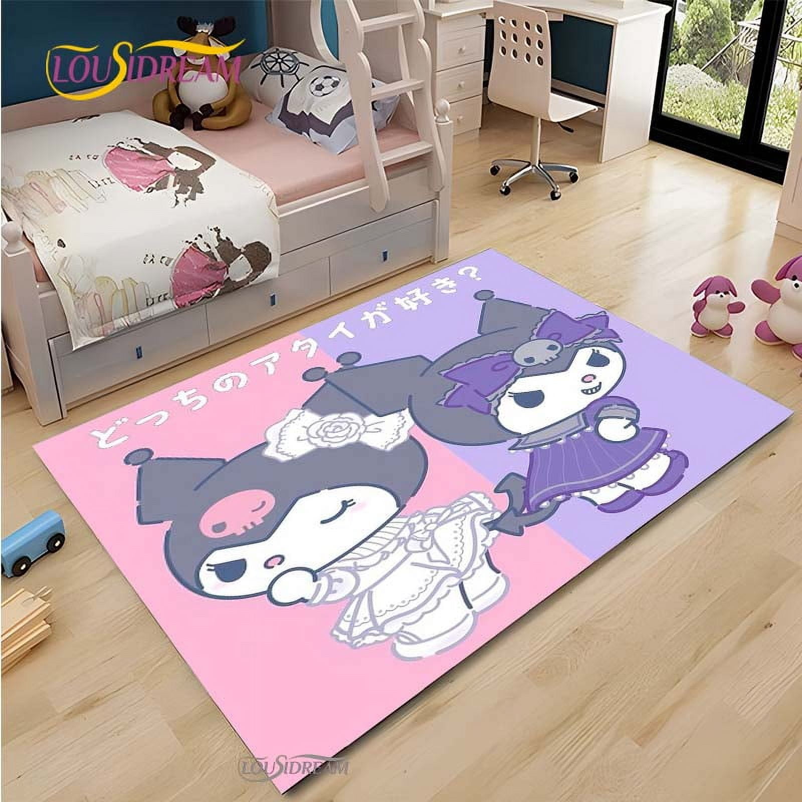Kuromi Cartoon Anime kawaii Carpet for Living Room Bedroom Cute Rug ...