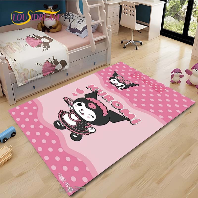 Kuromi Cartoon Anime kawaii Carpet for Living Room Bedroom Cute Rug ...
