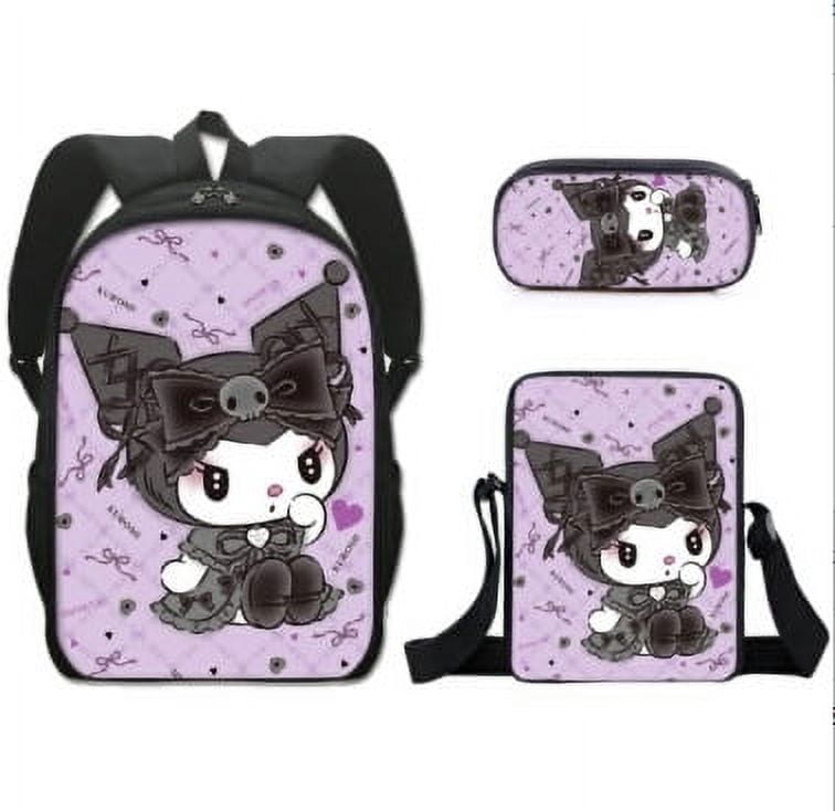 Kuromi Cartoon Backpacks Sets, Anime Laptop Backpack with Lunch Bag and ...