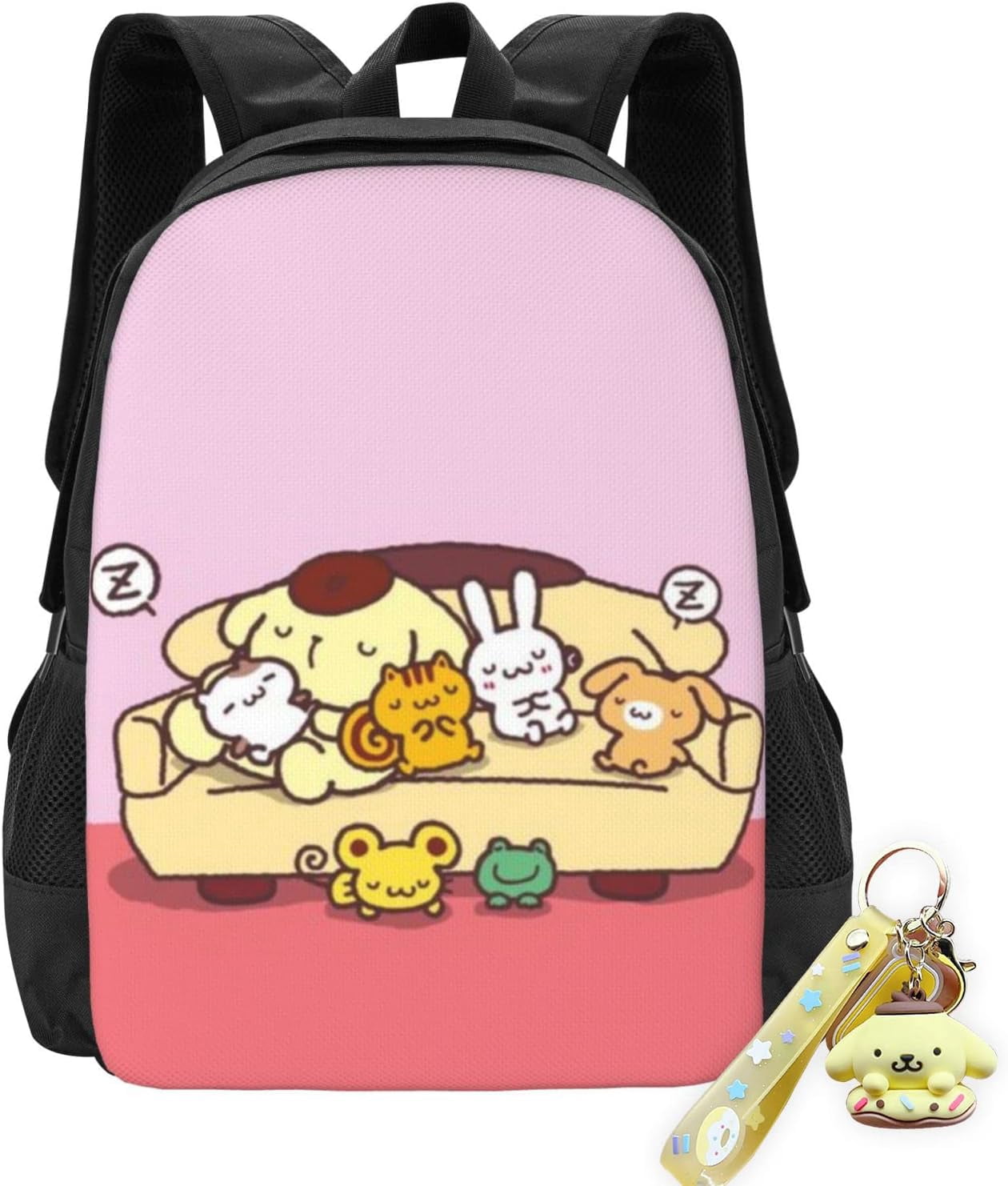 Kuromi Cartoon Pompompurin Backpacks Pink Anime Travel Bag Laptop For ...