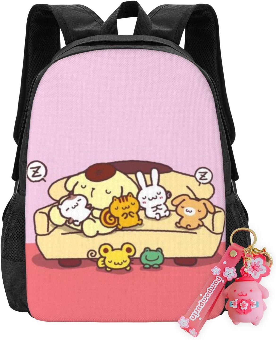Kuromi Cartoon Pompompurin Backpacks Pink Anime Travel Bag Laptop For ...