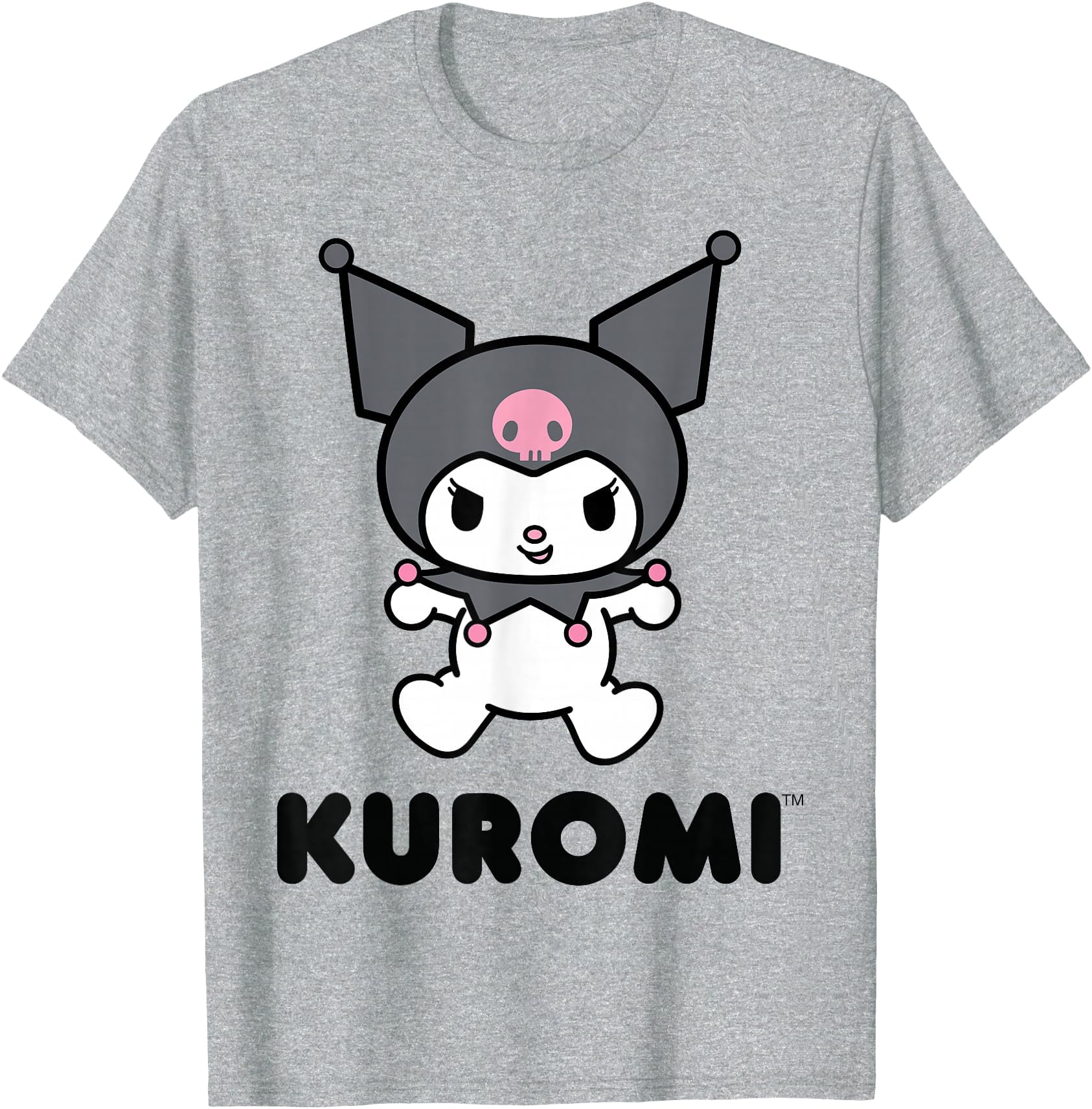 Kuromi Character Front DTG Print Unisex T-Shirt,Sport Grey Color,Size ...