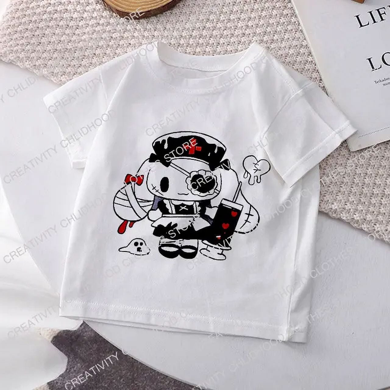 Kuromi Children's T-shirt Kawaii Sanrio Anime T Shirts Cinnamoroll ...