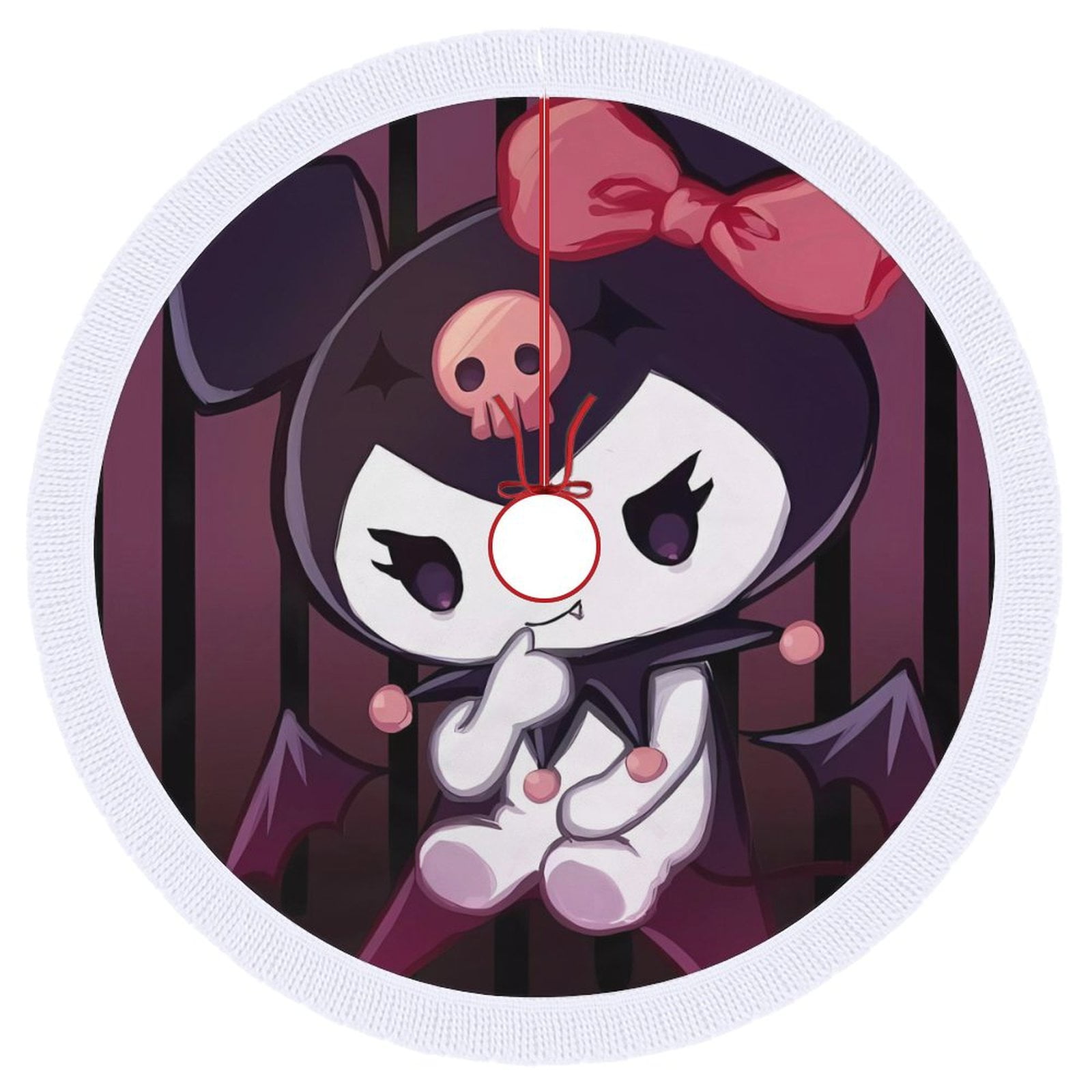 Kuromi Christmas tree skirt Christmas tree mat with fringe ornaments ...