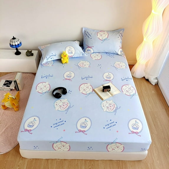 Kuromi Cinnamoroll KT Cat Fitted Sheet Pillowcase Three-Piece Set Two ...