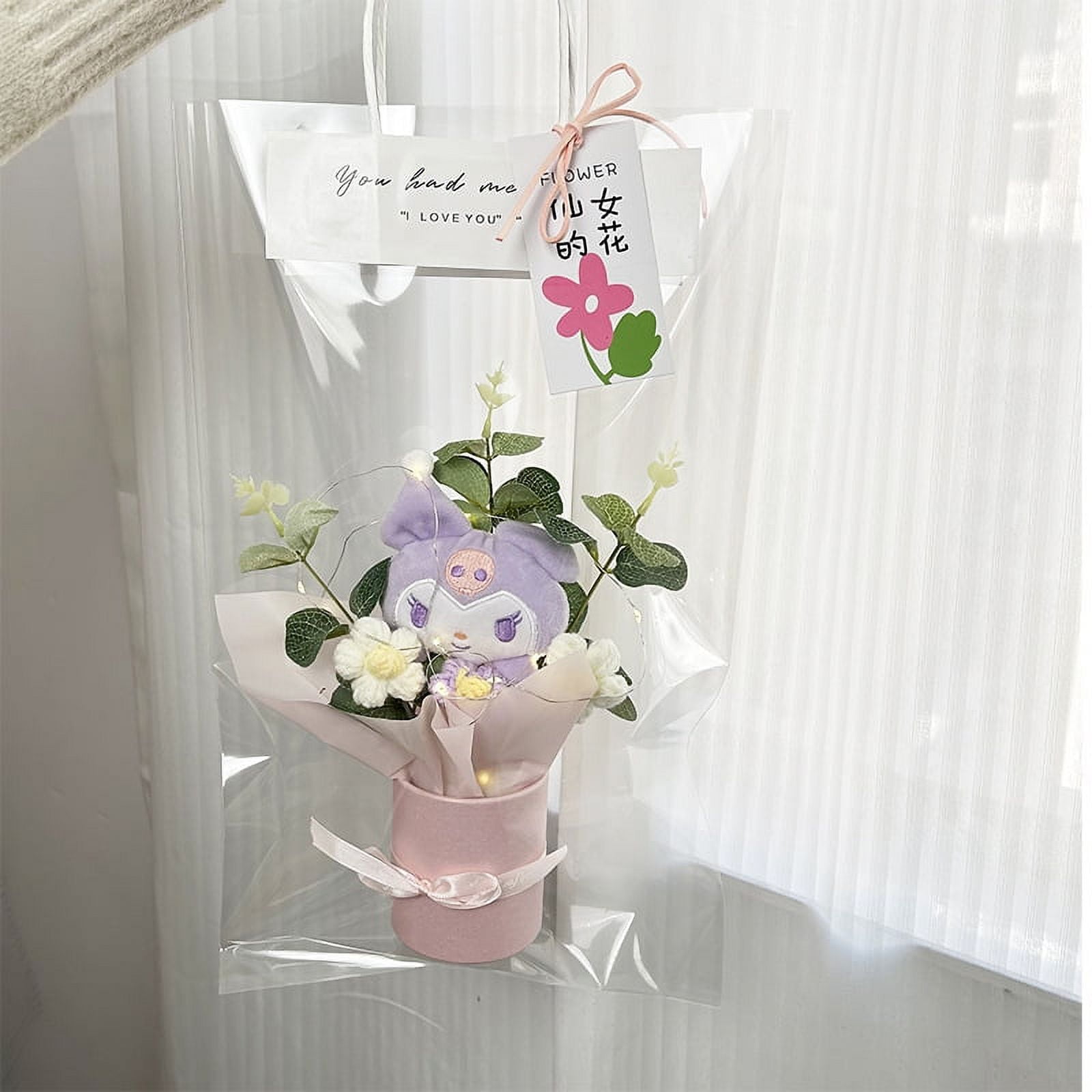 Kuromi Cinnamoroll doll cartoon cuddle Bucket bouquet Valentine's Day ...