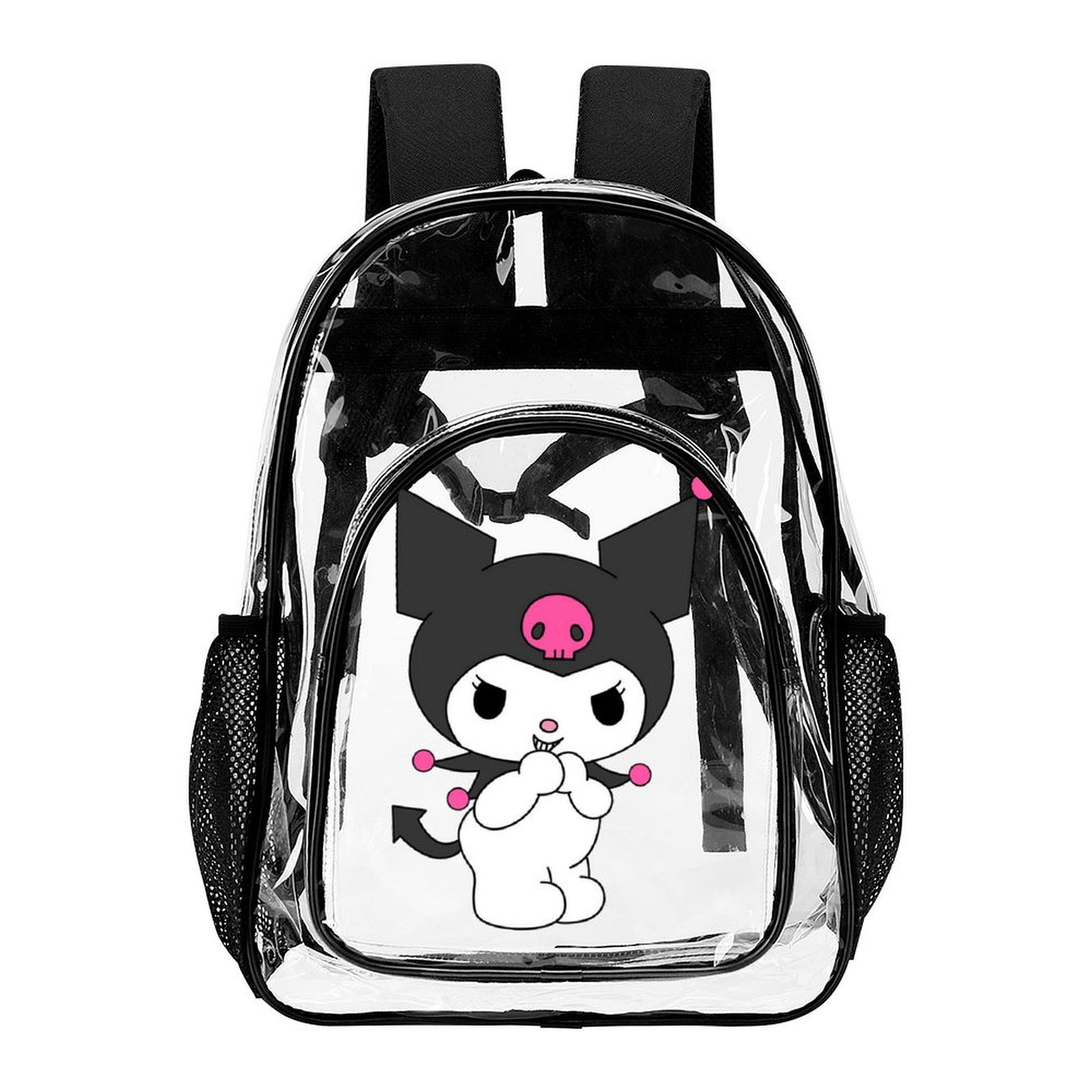 Kuromi Clear Backpack With Front Pocket PVC Waterproof Transparent Backpack - Walmart.com
