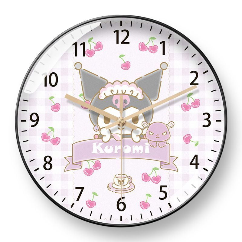 Kuromi Clocks Kawaii Cute Sanrio Kitchen Bedroom Anime Cartoon Silent ...