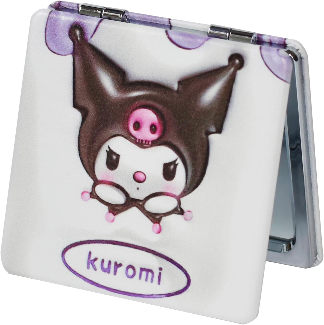 Kuromi Compact Makeup Mirror, PU Leather Kawaii Makeup Mirror, 1x/2x Foldable Mini Double Sided ...