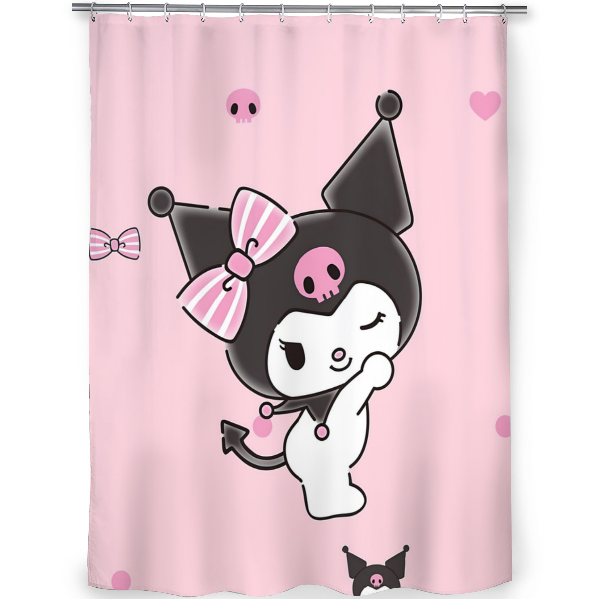 Kuromi Compartment shower curtain for small bathroom, cute shower ...