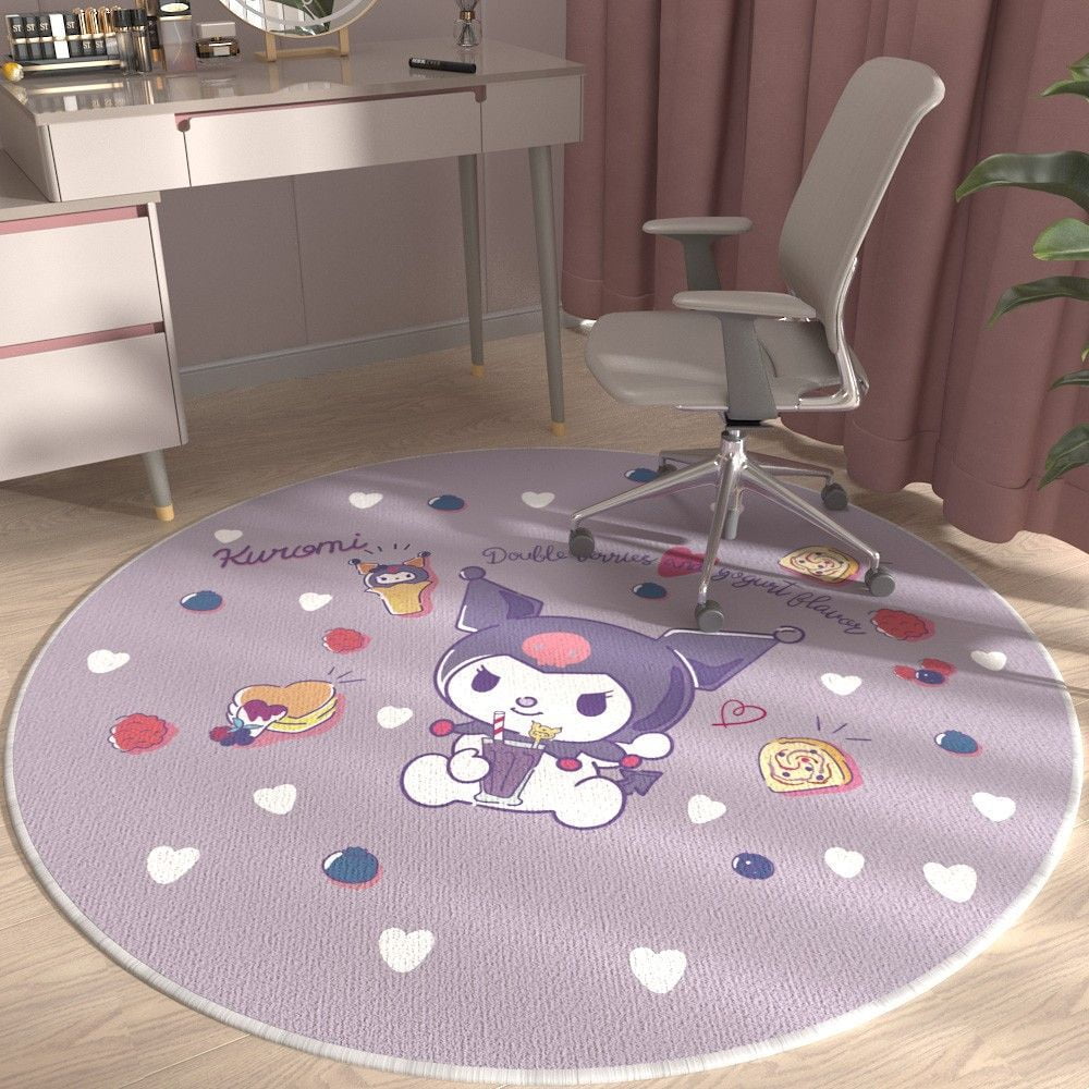 Kuromi Computer Chair Rroud Floor Mat Cute Rug Cartoon Carpet Anti Slip ...