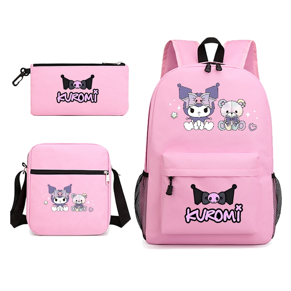 Kuromi Custom 3PC Backpack And Lunch Bag Set - Custom Printing Cute ...
