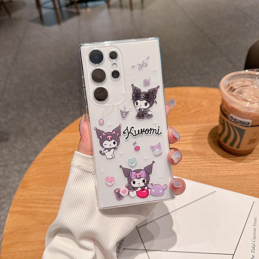 Kuromi Cute Cartoon Pompom Purin Cinnamoroll Phone Case for Samsung ...