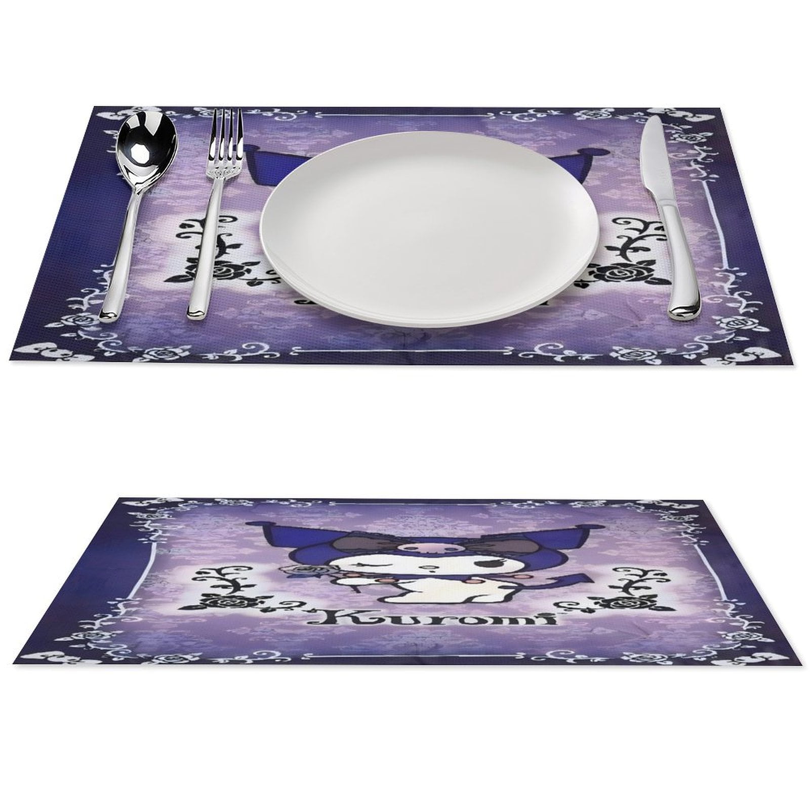 Kuromi Cute cartoon table mat non-slip heat-resistant washable 2 PCS - Walmart.com