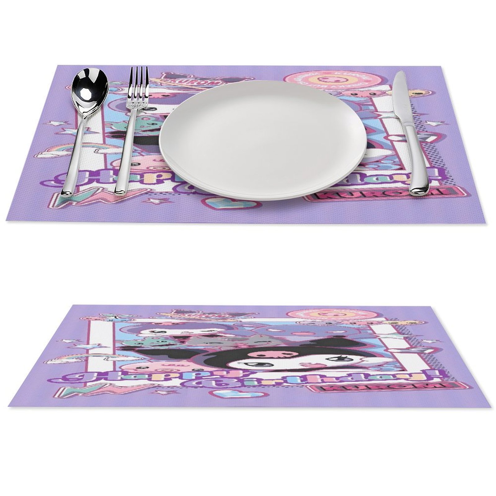 Kuromi Cute cartoon table mat non-slip heat-resistant washable 2 PCS ...