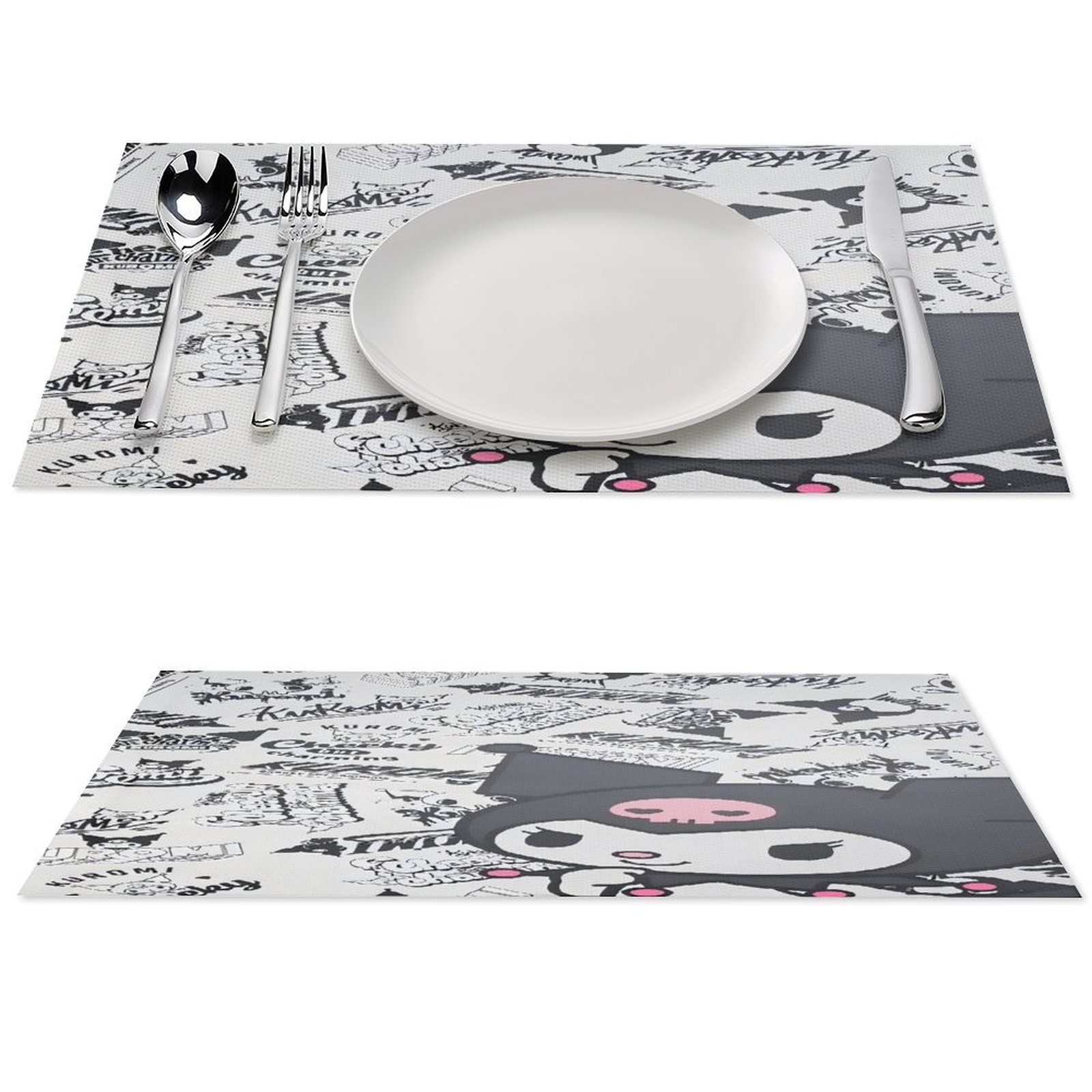 Kuromi Cute cartoon table mat non-slip heat-resistant washable 2 PCS ...