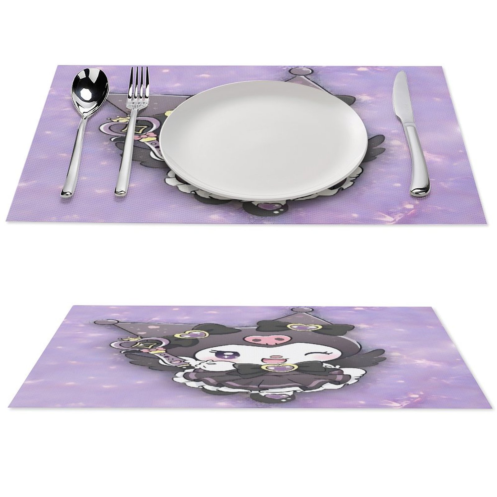 Kuromi Cute cartoon table mat non-slip heat-resistant washable 6 PCS ...