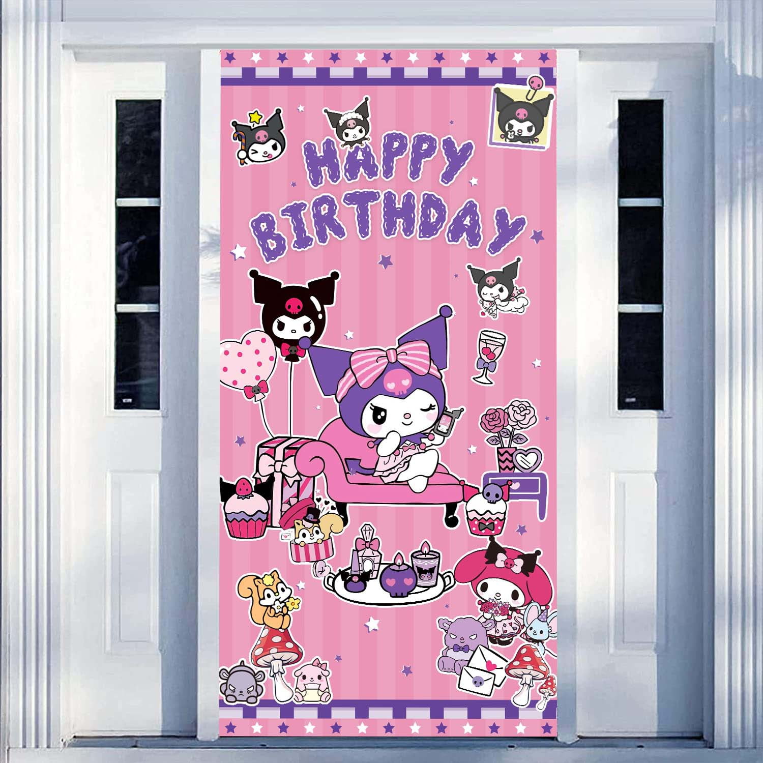 Kuromi Door Cover Banner Decorations, Kuromi Door Banner Kuromi Party ...