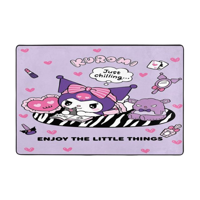 Kuromi Door Mat Cartoon Area Rug Yoga Sofa Floor Flannel Door Mat for ...