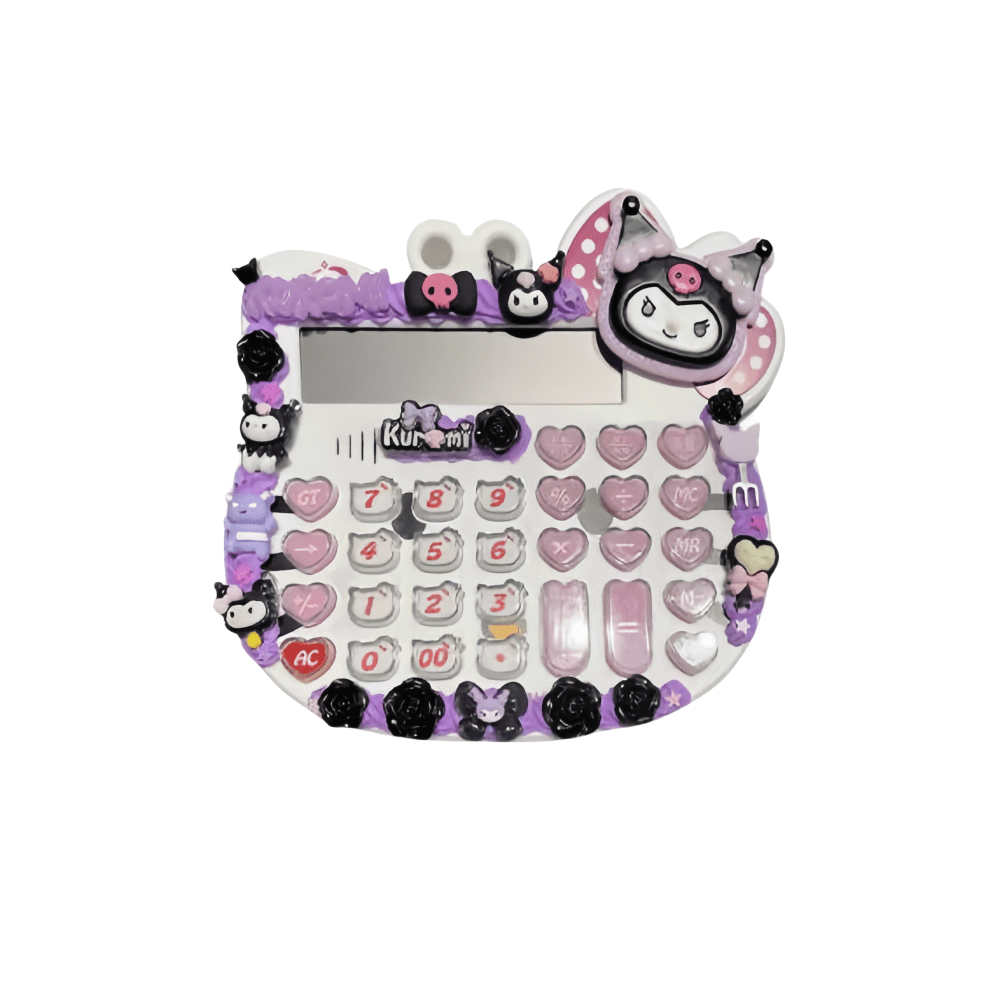Kuromi Electronic Calculator Anime Sanrio Cream Gel Person Voice ...