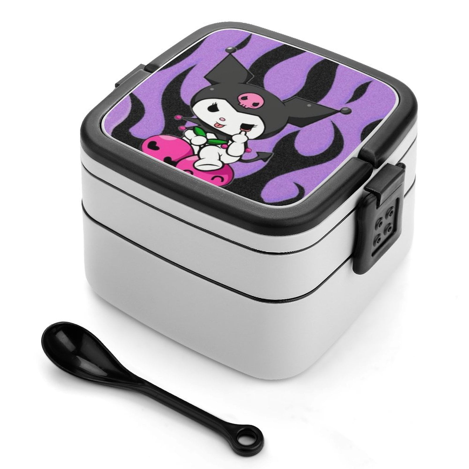 Kuromi Is A Ghost Face Reusable Bento Boxes Lunch Box Double Layer ...