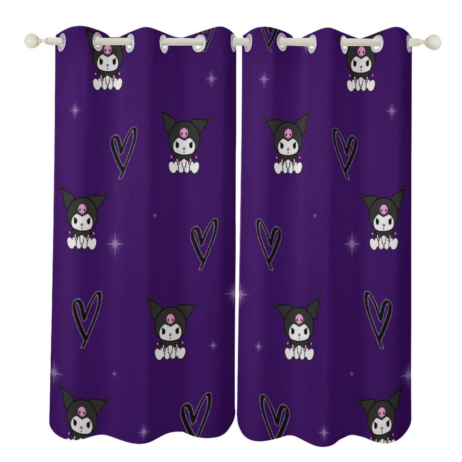 Kuromi Ghot Wallpaper Curtains for Kids,Cartoon BlackOut Curtain for ...