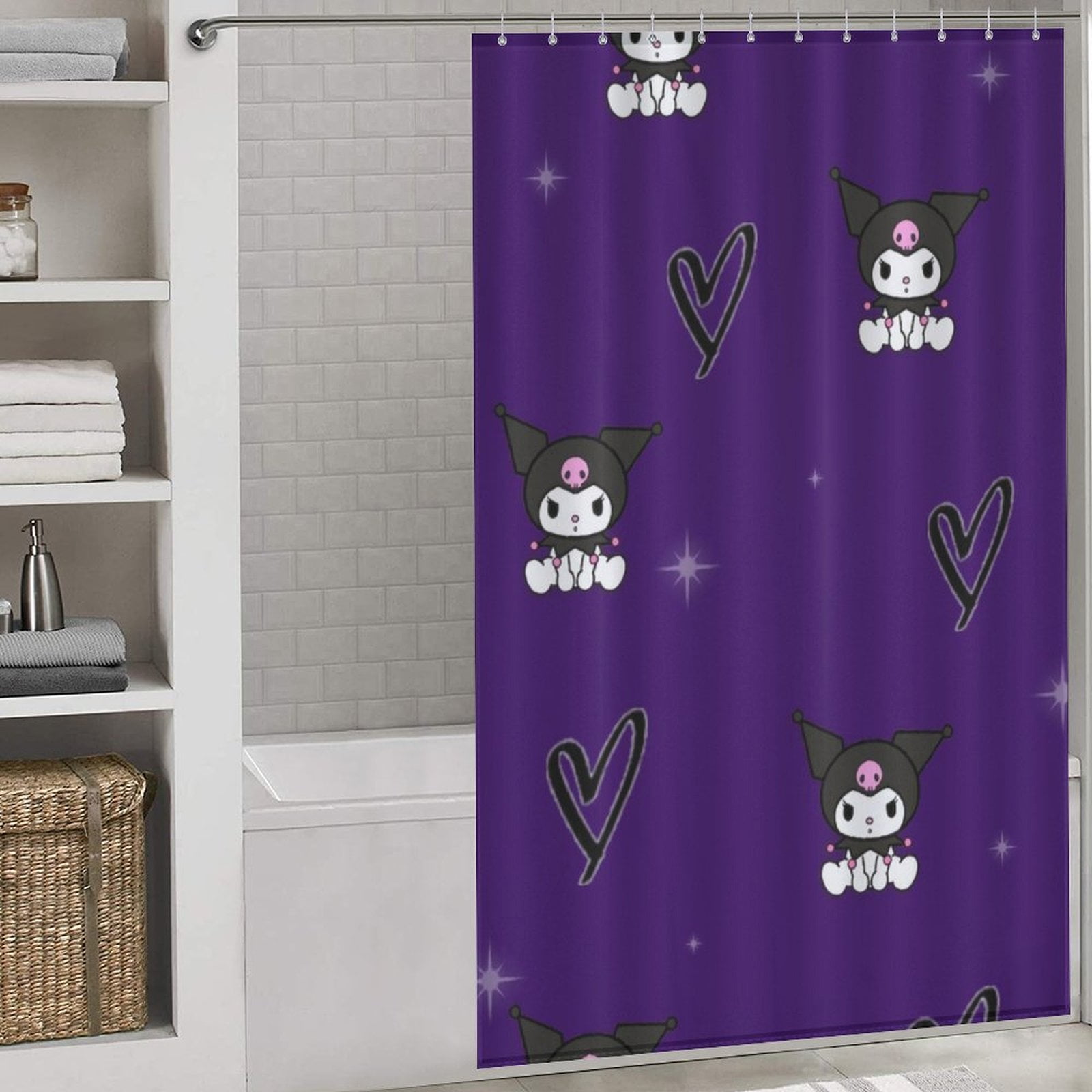 Kuromi Ghot Wallpaper Shower Curtains for Bathroom,Shower Curtain ...