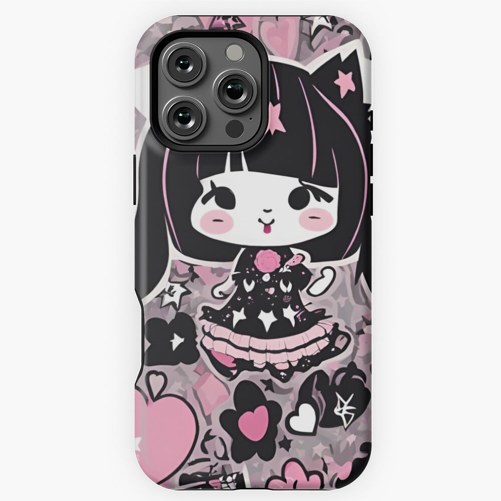 Kuromi Girl Sanrio Goth Emo Style Phone Case for iPhone 16 15 14 13 12 ...
