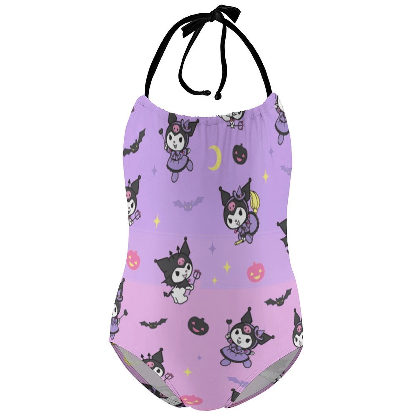 Kuromi Girls One Piece Swimsuit Quick Dry Swimwear Print Bathing Suit 5179