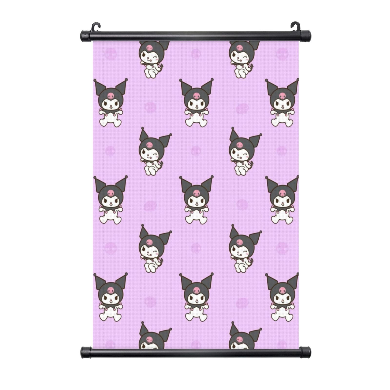 Kuromi Hanging Poster Plastic Shaft Canvas Wall Hanging Banner Wall Art ...