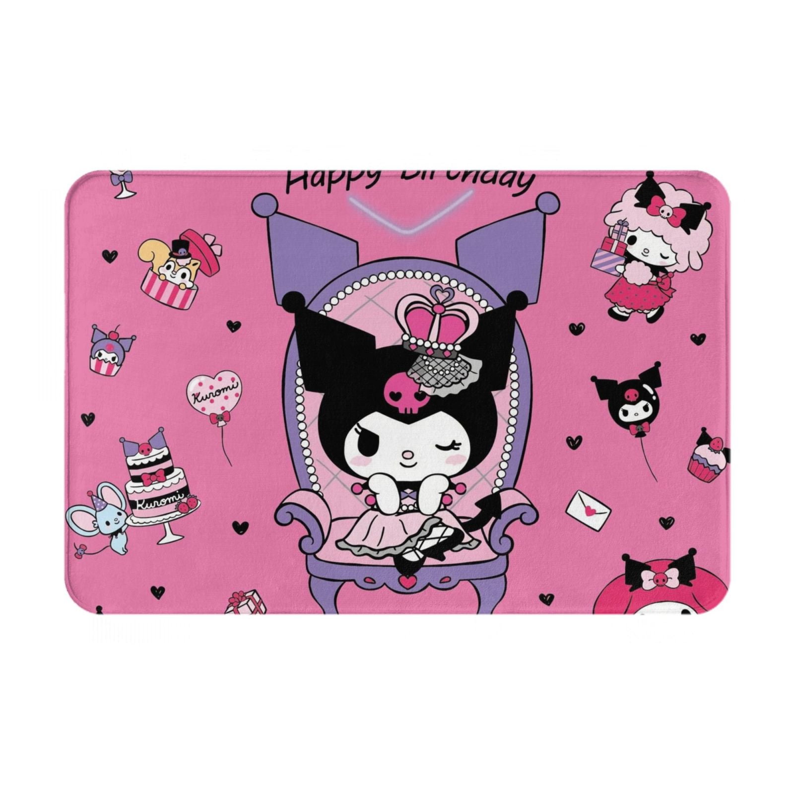 Kuromi Happy Birthday Bathroom Rugs 24x16,Extra Soft Absorbent ...