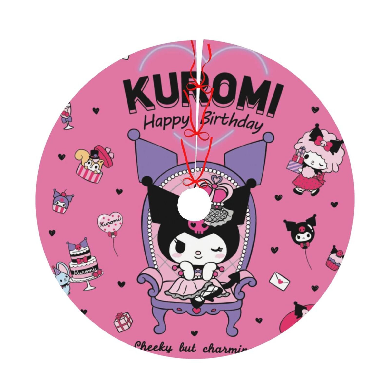 Kuromi Happy Birthday Christmas Tree Skirt 36 Inch,Soft and Funny Merry ...