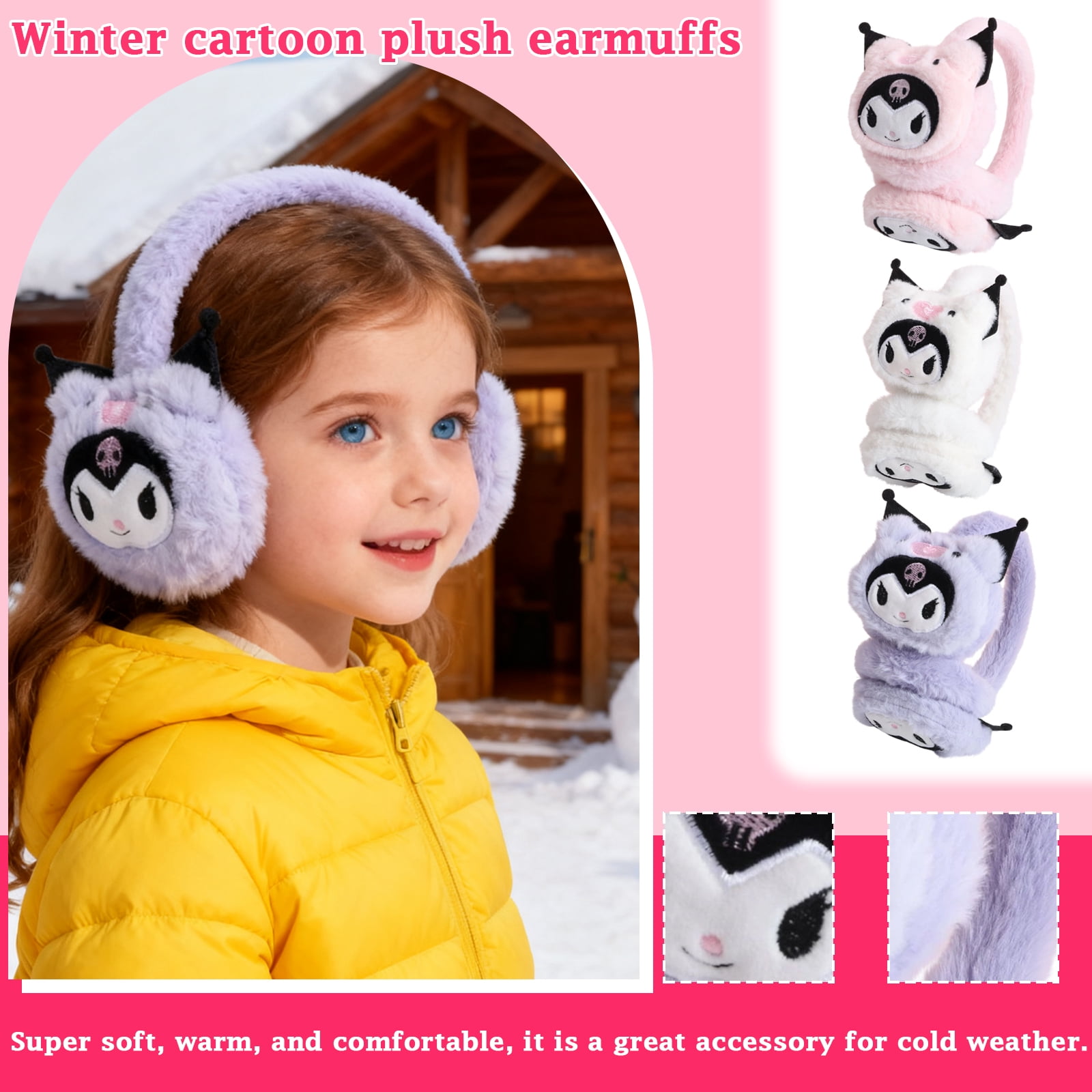 Kuromi Hello Kitty & Friends Series Plush Ear Muffs - Sanrio Character ...