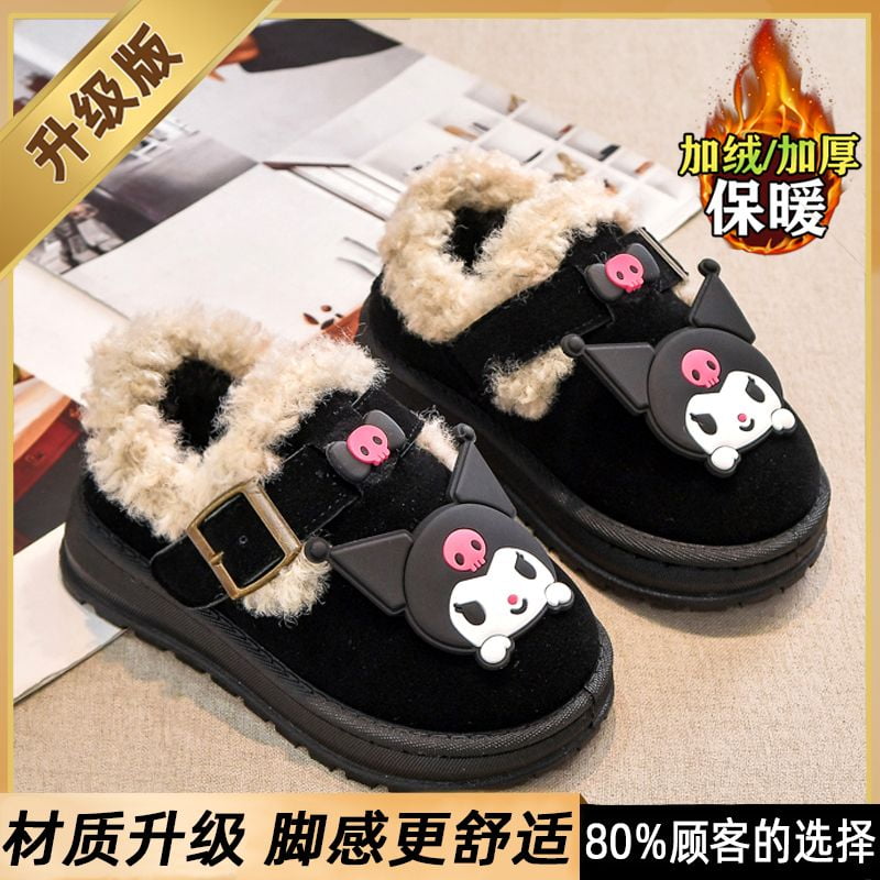 Kuromi Hello Kitty Girls Cotton Shoes Sanrio Thicken Warm Snow Boots ...