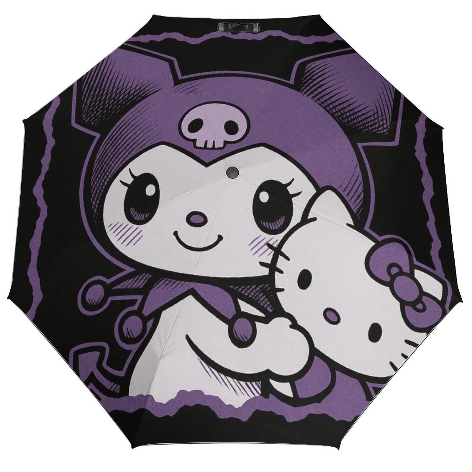 Kuromi Hello-Kitty Icon Kids Umbrella,Folding Telescopic Toddler ...