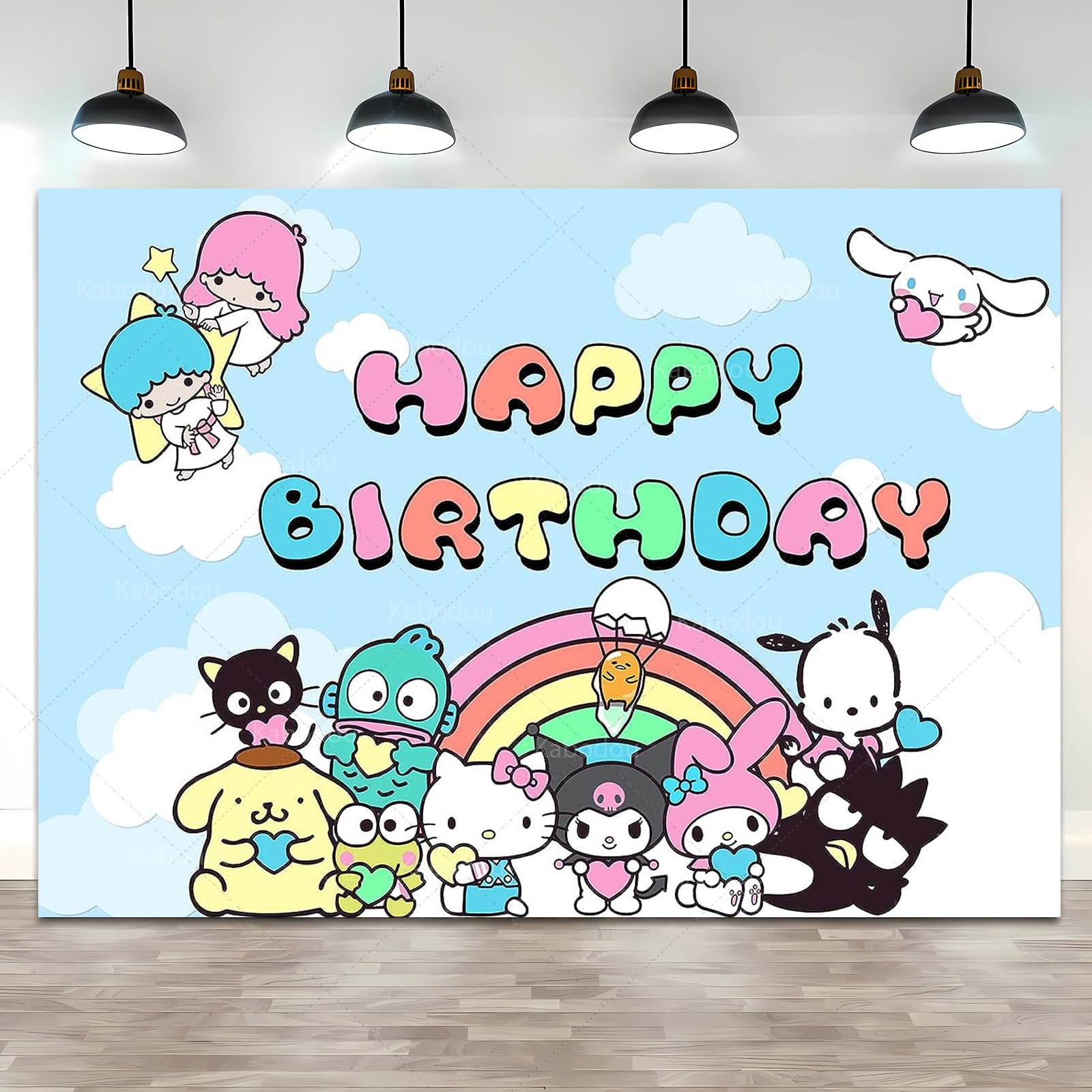 Kuromi Hello Kitty Party Backdrop Decor Baby Girl Kids Birthday ...