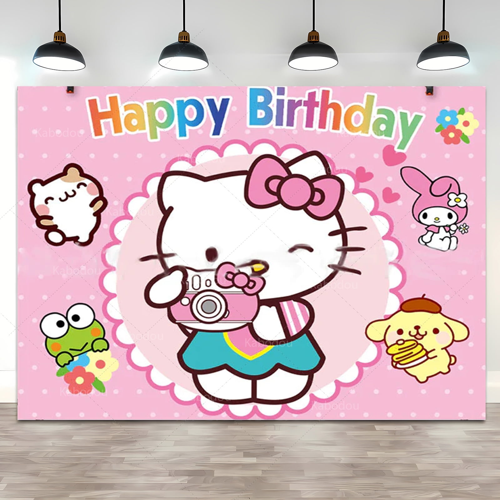 Kuromi Hello Kitty Party Backdrop Decor Baby Girl Kids Birthday ...