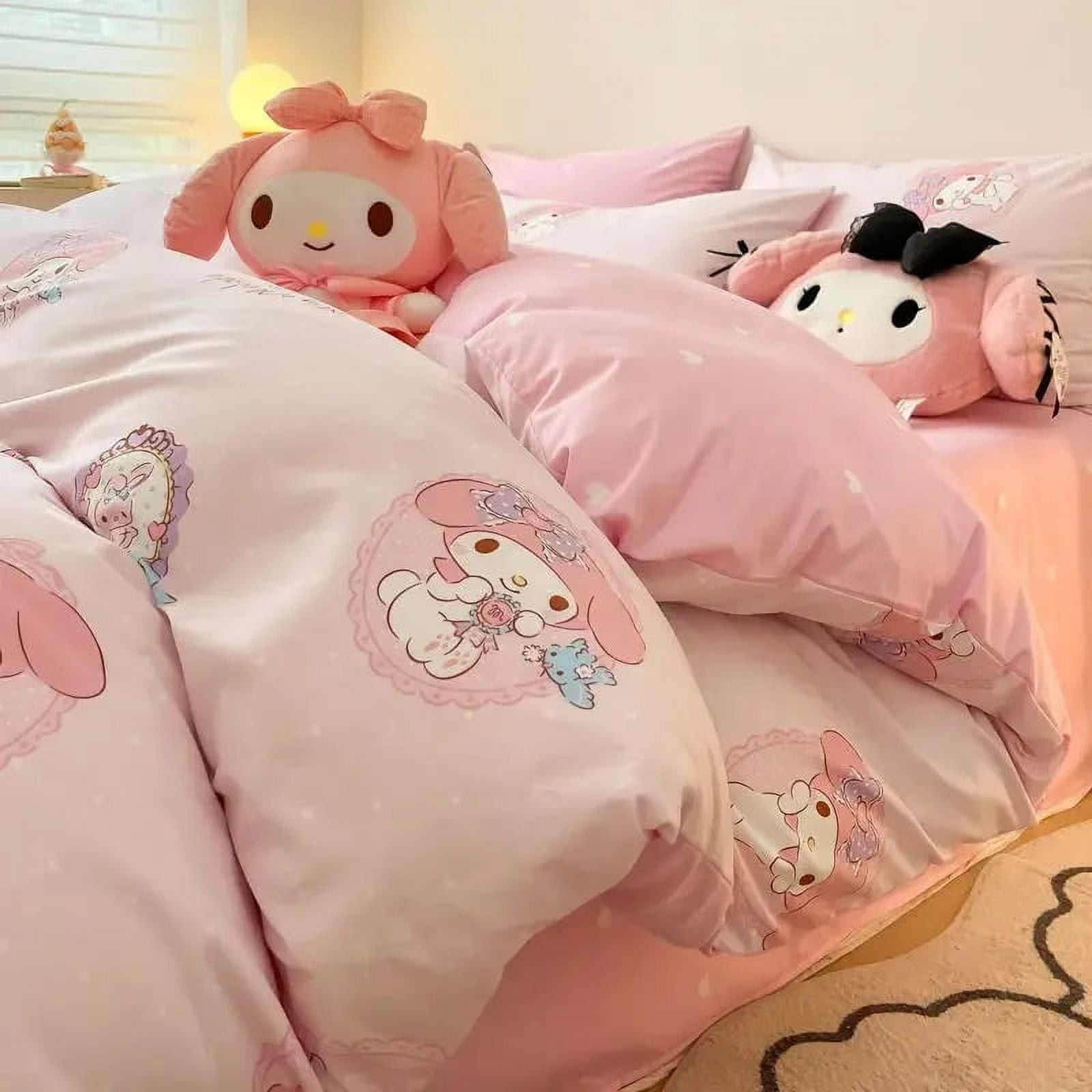 Kuromi Hello kitty pure cotton bedding three-piece set Sanrio My melody ...