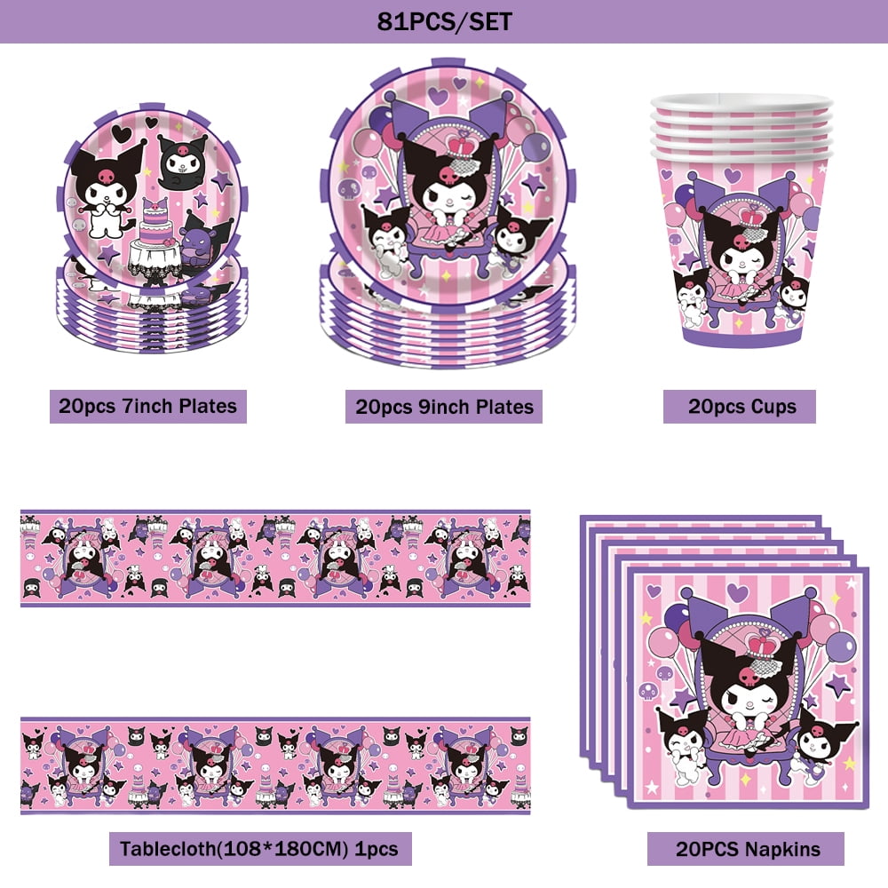 Kuromi HelloKitty Melody Cinnamorll Birthday Party Decorations Sanrio ...