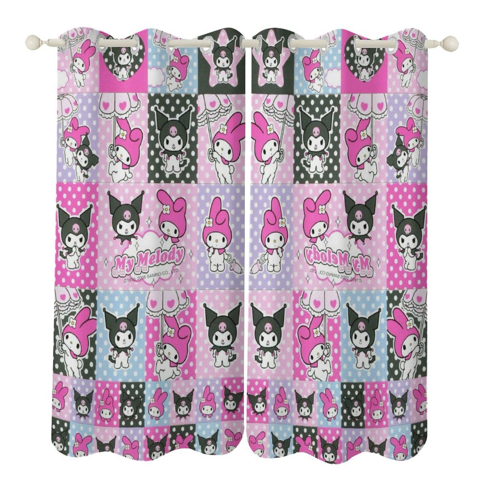 Kuromi Kawaii Curtains 72 Inch,Blackout Curtains,Cartoon Curtains for ...