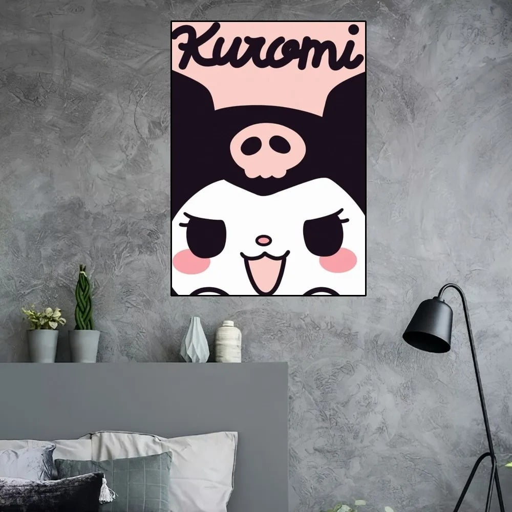 Kuromi Kawaii Cute Poster Home Room Decor Aesthetic Art Wall Painting ...