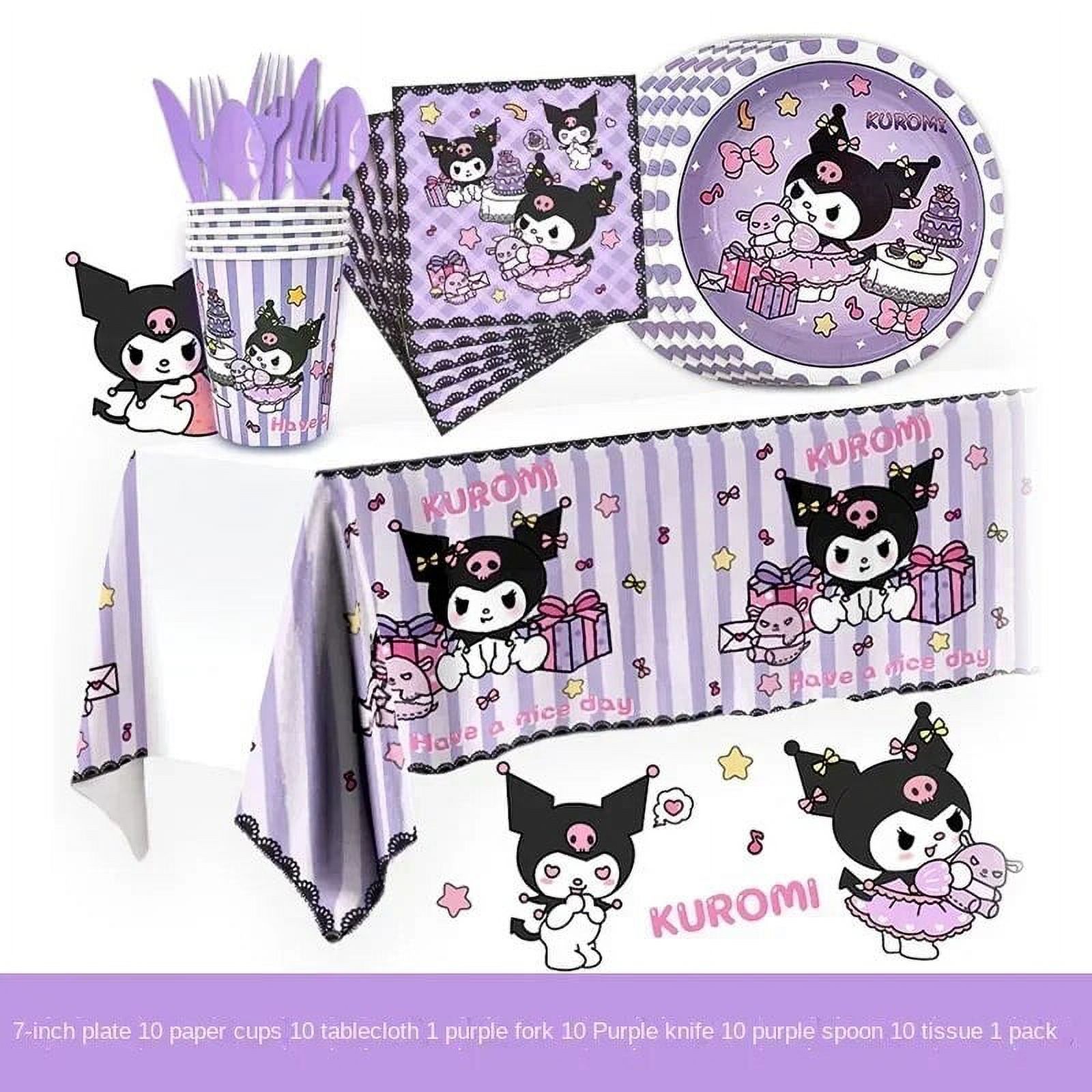 Kuromi Kawaii Festival Theme Disposable Tablecloths Girls Children ...