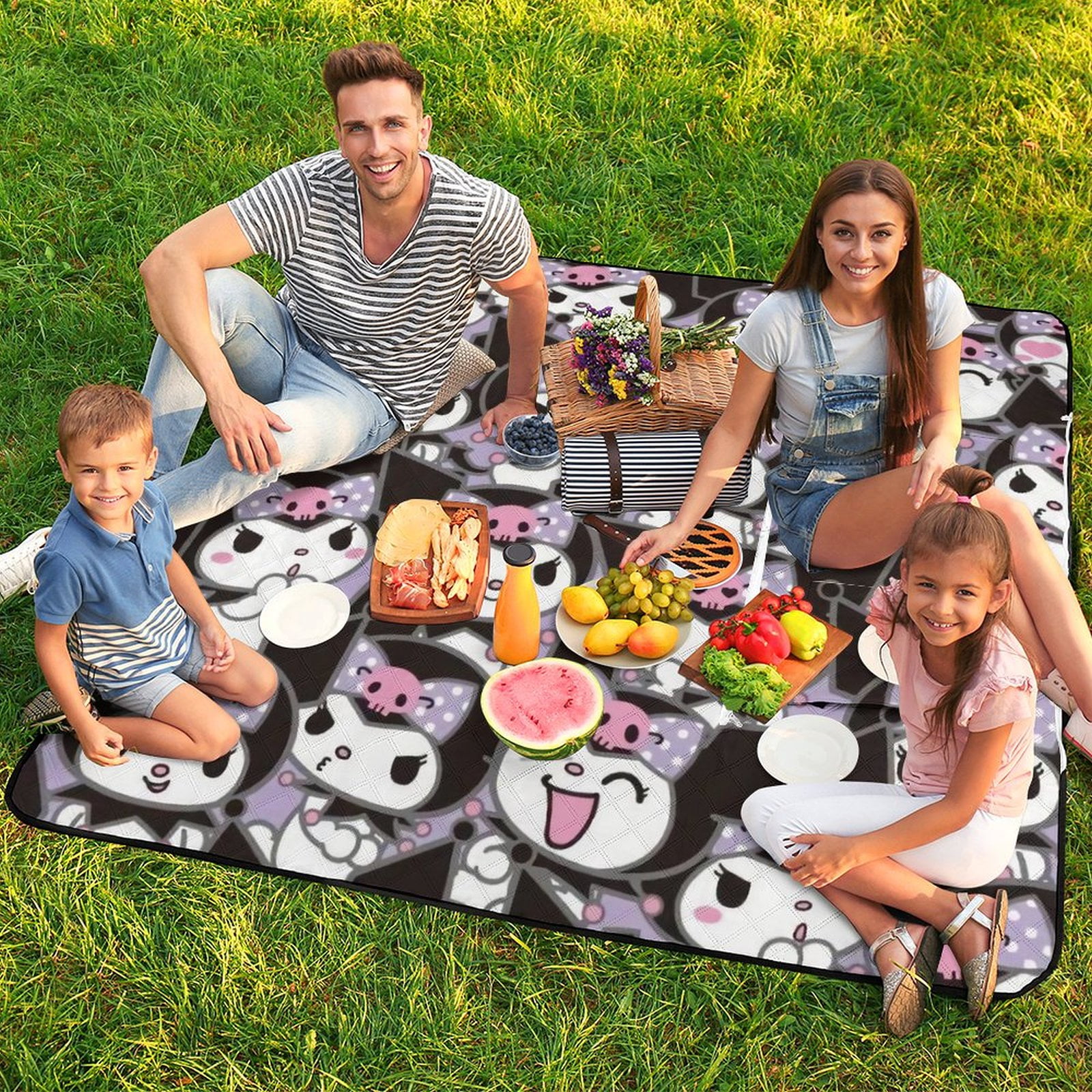 Kuromi Kawaii Picnic Blankets 59"x59" Extra Large Outdoor Blanket Beach ...