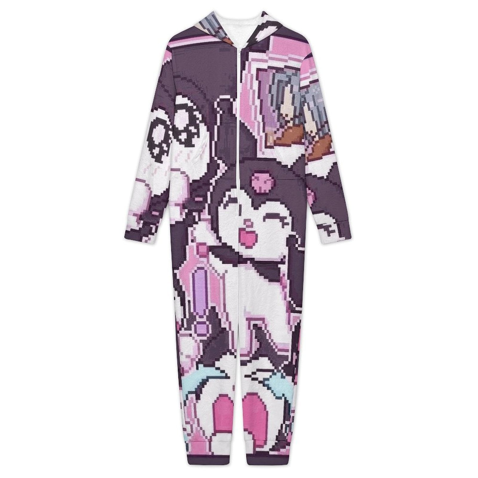 Kuromi Kids Cartoon One-piece Pajamas Winter Warm Home Pajamas for Girl ...