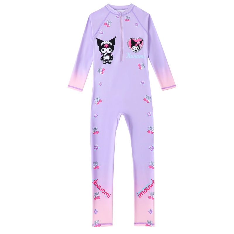 Kuromi Kids Swimwear Hello Kittys Girls Long Sleeve Pants Swimsuit Kids ...