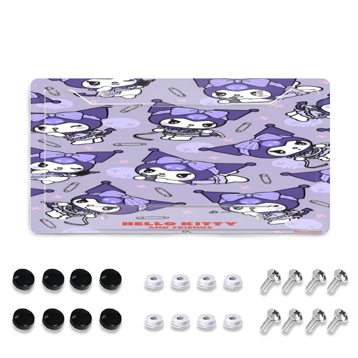 Kuromi License Plate Frame Set - 4-hole License Plate Frame + License ...